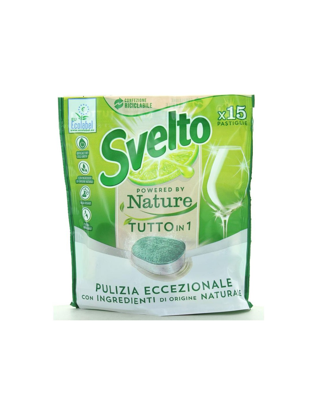 Svelto Tabs 15 Lavaggi Tutto in 1 Nature Limone